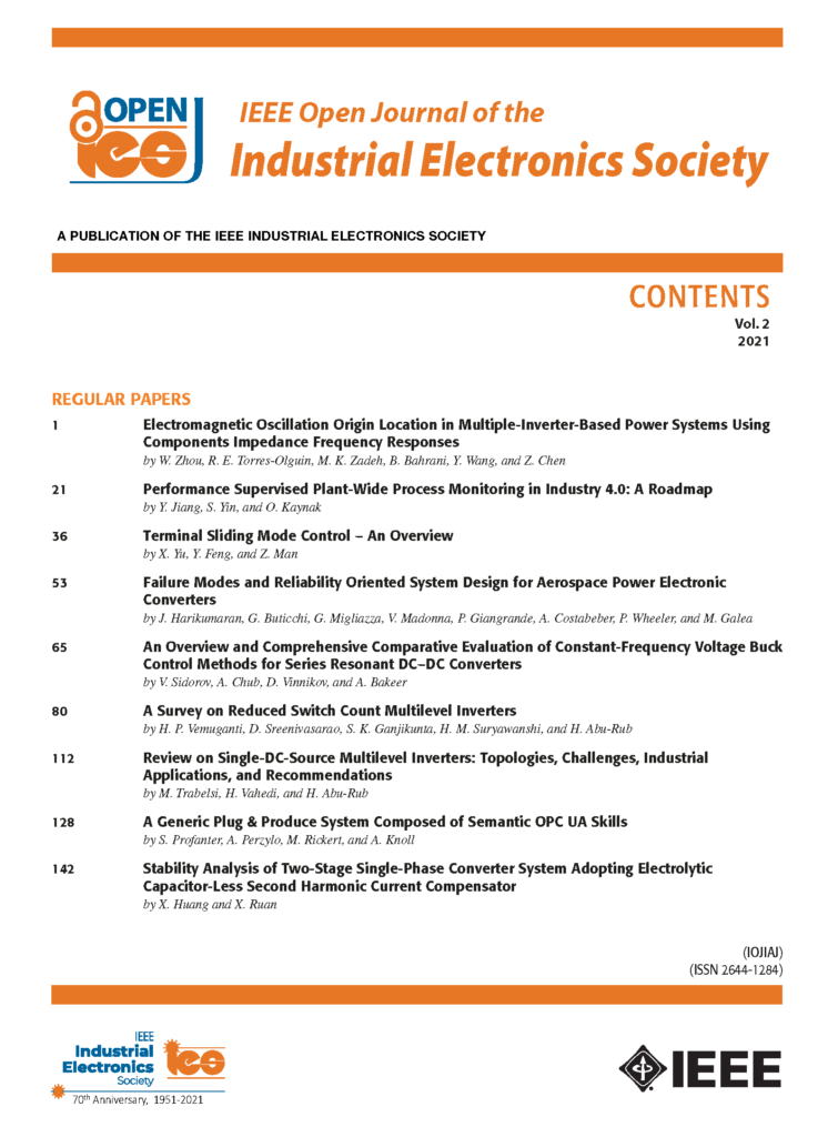 2021 IEEE Open Journal of the Industrial Electronics Society – Second Volume of OJIES is ...
